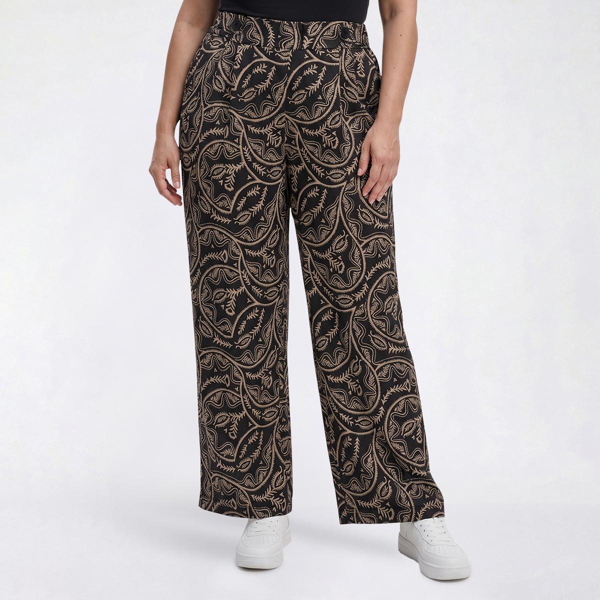 Click here for Plus Size Robert Louis Silky Tab & Button Abstract... prices